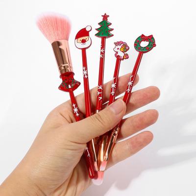 China New Christmas Makeup Brushes Set Metal Handle Eyeshadow Eyebrow Powder Cosmetic Tools for sale