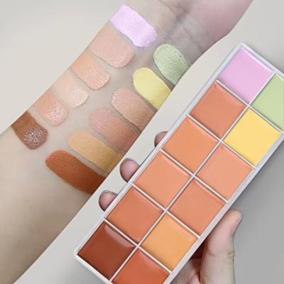 China 12-color Concealer Natural Moisturizing Lasting Concealer Three-dimensional Repairing Foundation Cream for sale