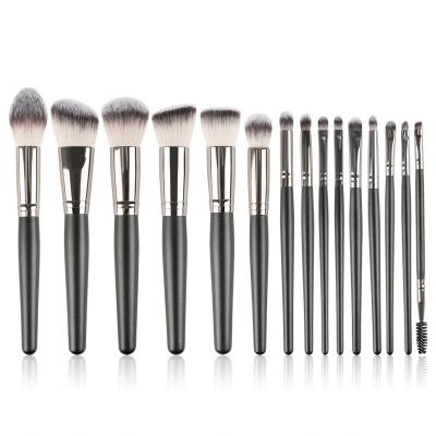 China High Quality Vegan Synthetic Make Up Brushes Luxury Professional New 15 Classic Black Makeup Brush Set for sale