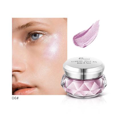 China Face Highlighter Jelly Gel Mermaid Eyeshadow Glow Body Glitter Festival Makeup iluminador Gold Liquid Highlighter Pink Bronzer for sale