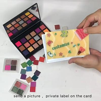 China DIY glitter custom makeup eyeshadow high pigment 18 color eyeshadow palette private label natural vegetarian eyeshadow magnetic for sale