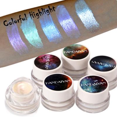 China New 5 Colors Aurora Chameleon Highlighter 3d Shine Shimmer Eyeshadow Bronzer Contour Cream Rainbow Highlighting for sale