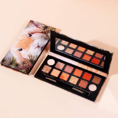 China Cute Pet Twelve Colors Animal Eyeshadow Palette Matte Pearlescent Eyeshadow Palette for sale