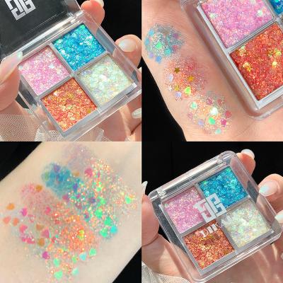 China New Two-tone lazy glitter eyeshadow makeup palette waterproof glitter eyeshadow shimmer cosmetics for sale