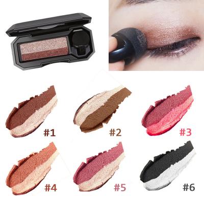 China New Two-tone lazy glitter eyeshadow makeup palette waterproof glitter eyeshadow shimmer cosmetics for sale
