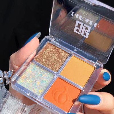 China Two-tone lazy glitter eyeshadow makeup palette waterproof glitter eyeshadow shimmer cosmetics for sale