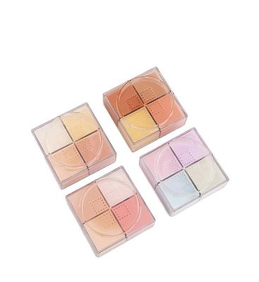 China Wonderful  Private Label Service long lasting waterproof 4 grid face loose powder Daily Life Lady's Beauty Cosmetics Makeup for sale