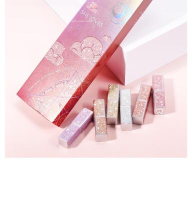 China 6 Colors Dropshipping  new products private label makeup small Lipstick moisturizing glitter shiny Lipstick for sale