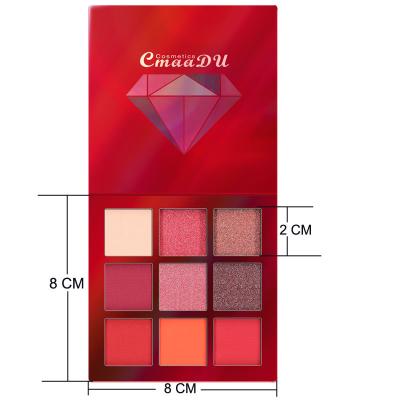 China Pretty 9 Colors Waterproof Long-lasting Private Label Eyeshadow Palette Make Up Eye Shadow Pallet for sale