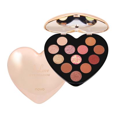 China OEM Wholesales Shimmer heart shaped 12 color eye shadow High Pigmented Eye shadow Palette for sale