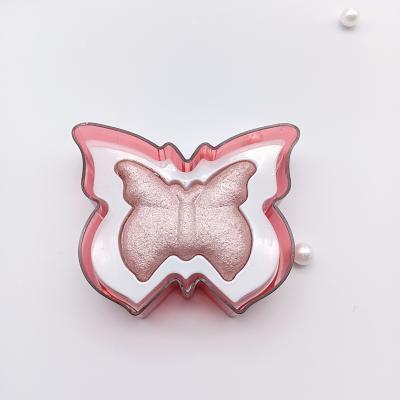 China Beautiful Wholesale Cosmetics Cosmetics Single Highlight Powder Butterfly Girls Makeup Highlighter for sale