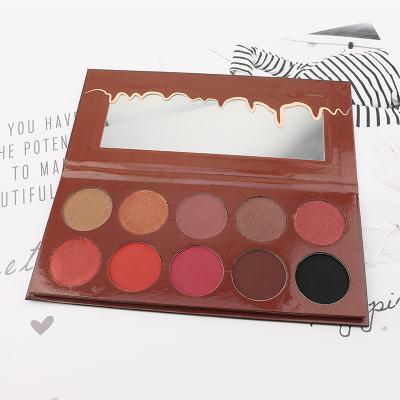China OEM Long Lasting Waterproof 10 Color Pressed Glitter Eye shadow Private Label Palette Makeup Cosmetic Palette for sale