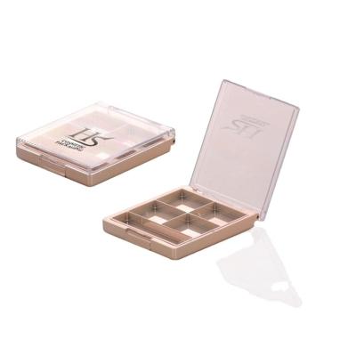 China Birthday Gift Black Square Four Grid Single Layer Eyeshadow Box Eyeshadow Box Custom Packaging for sale