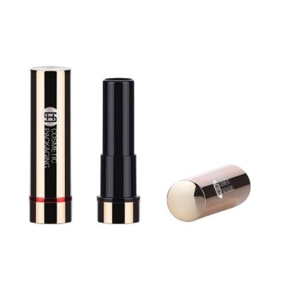 China Birthday Gift customize makeup Wholesale luxury metallic shiny round push open lipstick container tube for sale