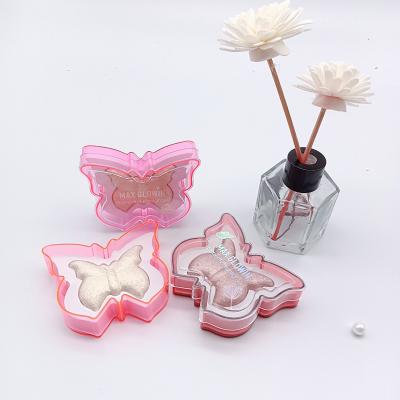 China 2021 New Make Up Wholesale Cosmetics Cosmetics Single Highlight Powder Butterfly Girls Makeup Highlighter for sale