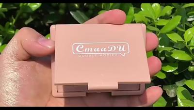 China 2021 New Double-color Blush Highlight Powder Contouring Palette Natural Professional Nude Makeup Blush Palette for sale