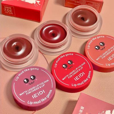 China New 3 Colors Mousse Matte Canned Lip Mud Velvet Lipstick Lip Gloss Long Lasting Lip Glaze for sale