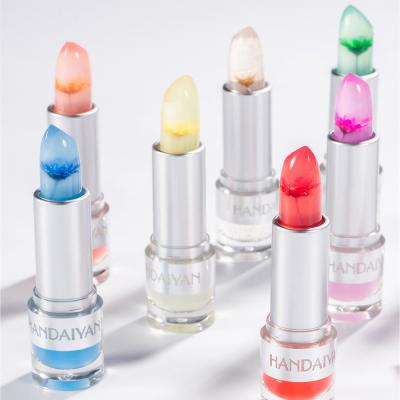 China New Jelly Flower Temperature Change Lipstick Nourishment Long-Lasting Colorful Lip Balm Pink Transparent Lip Plumper for sale