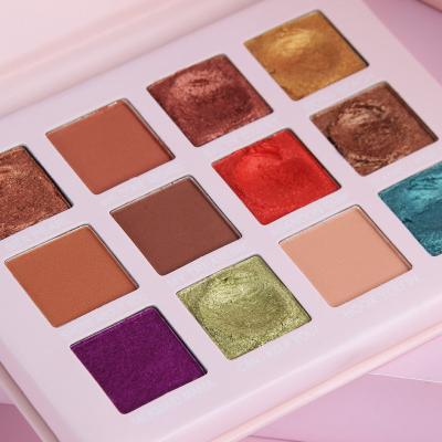 China 2021 Hot Selling Arrival 12 Color Eyeshadow palette highly pigmented pink eyeshadow palette waterproof for sale