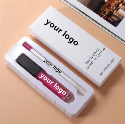 China Hot  Custom Makeup Lip Gloss And Lip Liner Packaging Low Moq Good Quality Lipstick And Lip Liner Set for sale