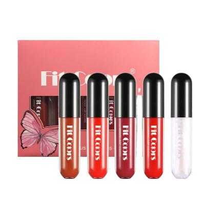 China Romantic Beauty Cartoon Lip Gloss Mirror Surface Tint Long Lasting Moisturizing Non-stick Cup Lip Glaze for sale