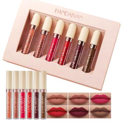 China New Non-stick Cup Mist Lip Gloss Set Gift 6 Color Matte Rose Lip Gloss Liquid Lipstick Set for sale