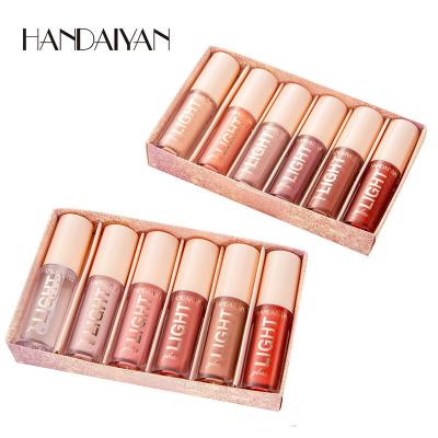China 6 Velvet Moisturizing Waterproof Long Lasting Lipgloss Set Mirror Gloss Lip Glaze Set for sale