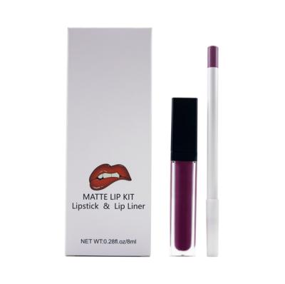 China Custom Makeup Lip Gloss And Lip Liner Packaging Low Moq Good Quality Lipstick And Lip Liner Set for sale