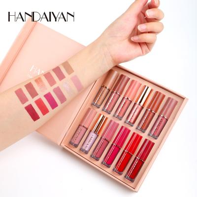 China Hot Fruit Smell Moisturizing Waterproof Liquid Lipstick Set Matte Pearlescent Non-stick Cup Lip Glaze Set for sale