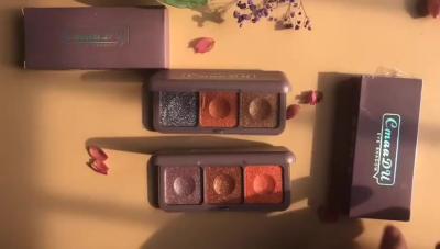 China cute mini Hot 3 Color Eyeshadow Palette Parties Glitter Luminous Pearl Eye Makeup Eye shadow Eyeshadow for sale
