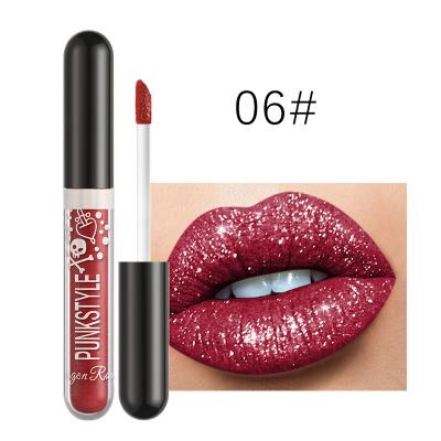 China New Halloween Lip Gloss Glaze Pearl Light Glitter Shiny Lips Makeup Set Box Non-stick Cup Lipstick for sale