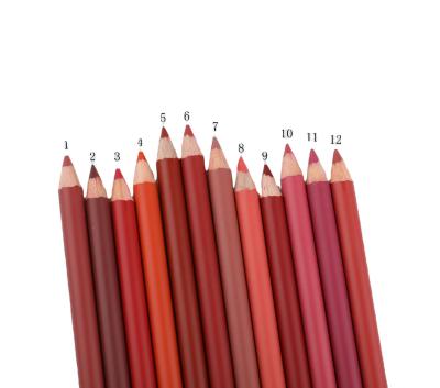 China Wonderful Private Label Waterproof Long Lasting Cosmetics Kissproof Lip Liner 12 Color Matte Lipliner Pencil Lipliner for sale