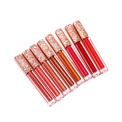China lovely Customize logo  17 Color Metal Pearl Non-stick Cup Lip Gloss for sale