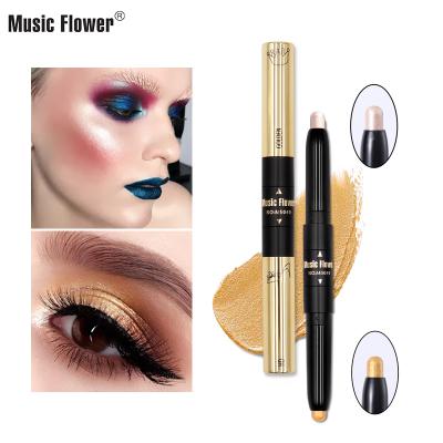 China wholesale double end eye shadow long-lasting waterproof cosmetics shiny metallic eyeshadow stick for sale