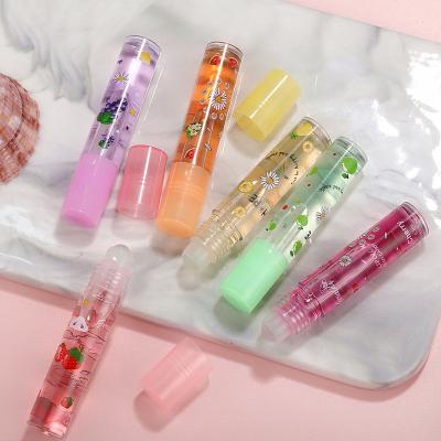 China Mirror Water Lip Balm Transparent Glass Lip Oil Liquid Lipstick 6 Colors Roller Lip Gloss for sale
