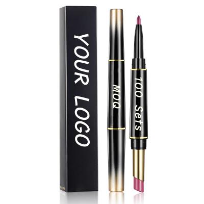 China Wholesale Custom Private Logo  Double Headed Waterproof Long Lasting Lipstick Lip Liner Pencil for sale