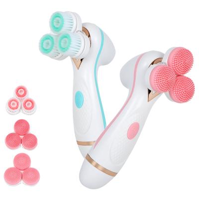 China 2021 New  Fashion Cleansing Brush  Electric Body Facial Cleaner Brush Rotating Head Facial Mask Brush for sale