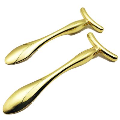 China Beauty Equipment 2 In 1 Facial Roller Gold Beauty Bar Skin Firming Lift Face Massager for sale