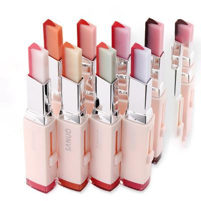 China Hot Selling Two in one V-shaped  three-dimensional stereo lip long-lasting color gradient 8 color lipstick for sale