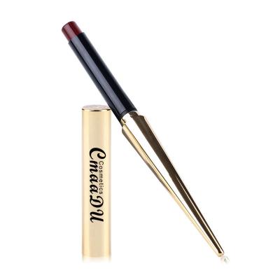 China Wonderful 2021 new cosmetic logo printed luxury gold tube  makeup velvet long lasting waterproof  matte lipstick for sale