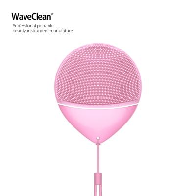 China 2021 New  High Quality Wireless Charging Face Brush Silicone Waterproof Face Brush Cleansing Facial Brush for sale