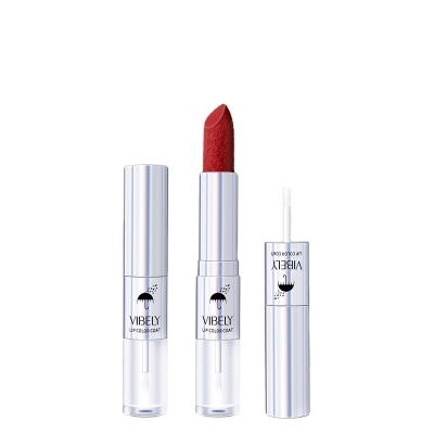 China 2021 Best Design Double-Head Lipstick Waterproof  Easy coloring Waterproof  Lipstick Private Label for sale