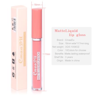 China Pretty Dropshipping 10 Colors Moisturizing Lipstick Pen Nude Private Label Matte Lipgloss for sale
