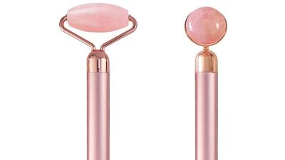 China New Product Best Private Label High Quality 2-in-1 Kit Anti Aging Face Lift Electric Vibration 24k Gold Jade Face Vibrator for sale