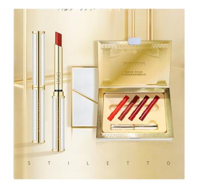 China 2021 New Product Make Up Cosmetics Private Label Lady Gold Lipstick Tube Make Your Own Lipstick OEM lipstick set for sale