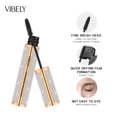 China Dropshipping OEM&ODM Long Lasting  Waterproof Diamond Roll Not Smudge Makeup Silk Fiber  Black Mascara for sale
