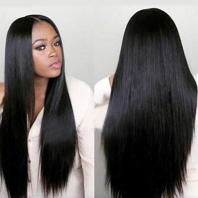 China Hot Selling Lace Frontal Wigs Brazilian Straight Human Hair Wigs Long Black Straight Human Hair Wig for sale