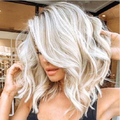 China Wig ladies short curly wig bleaching and dyeing gradient big wave fluffy pear curly short wig for sale