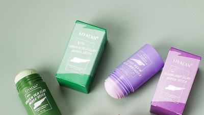 China Green tea solid mud balance water oil cleansing solid smear type mud stick for sale