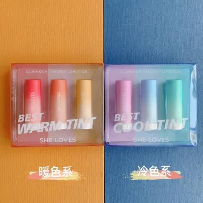 China Soft Velvet Lipstick  Makeup Long Lasting Lipstick 6 Colors Matte Lipstick Lips for sale